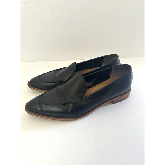 Everlane | Shoes | Everlane Black Leather Pointed Toe Loafers Size 85 ...